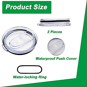 32 oz Tumbler Lid Compatible for YETI 32 oz Rambler Replacement Lid,Yeti 32 oz Lid 32 oz Rumbler lid Replacement Fit For YETI 2Pcs