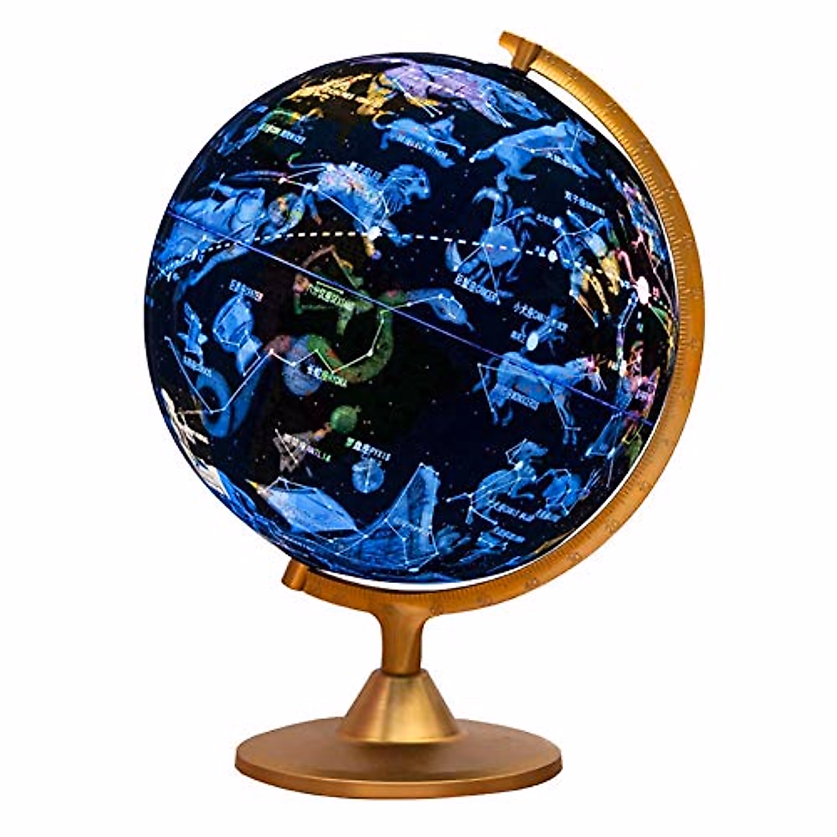 World Globe with Illuminated Constellations – 10" Light Up Globe For Kids & Adults – Interactive Geography education Earth Globe