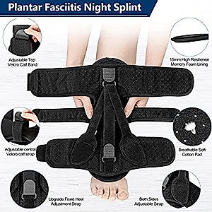 HYFOL Plantar Fasciitiss Brace, Plantar Fasciitiss Night Splint, Achilles Tendonitis Brace with Arch and Ankle Suppor, 3 Adjustable Straps Compression Foot Sleeves for All