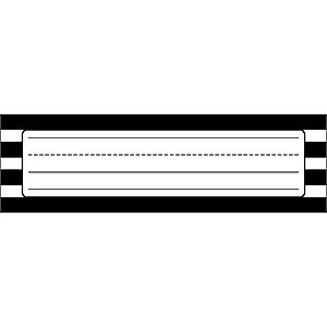 Schoolgirl Style - Simply Stylish | Black & White Stripe Nameplates