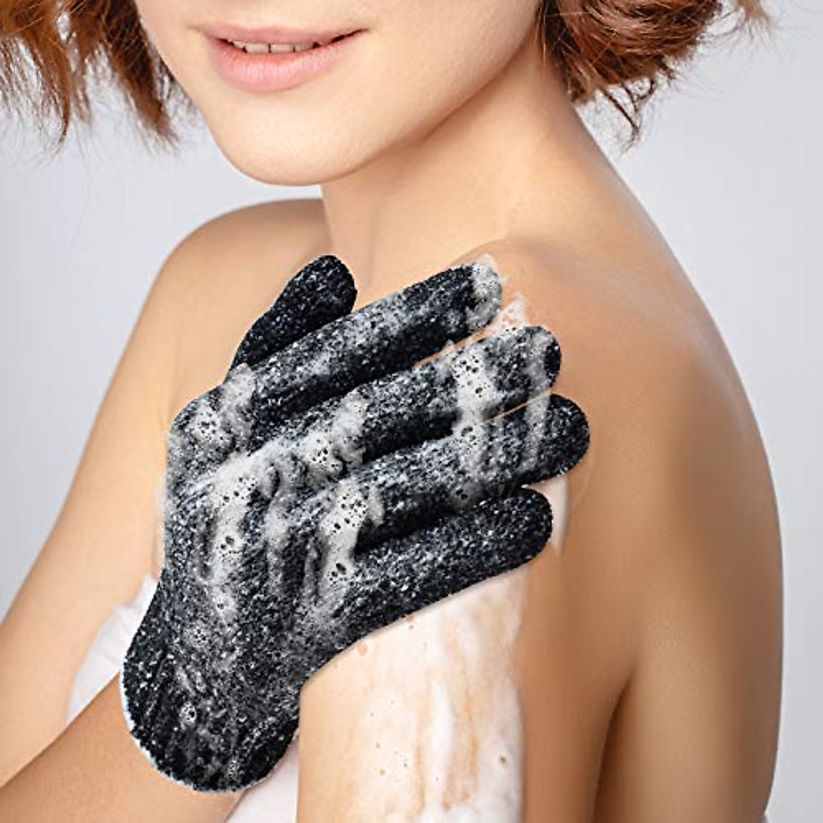 4 Pairs 8 Pcs Exfoliating Gloves for Shower - Premium Bath Gloves - Body Scrubber Gloves for Shower, Spa, Massage, Body Scrubs, Remove Dead Skin, Deep Cleaning