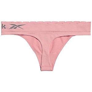 Reebok Women's Underwear - Seamless Thong (3 Pack), Size X-Large, Black/Rose Pink/Cream Pink
