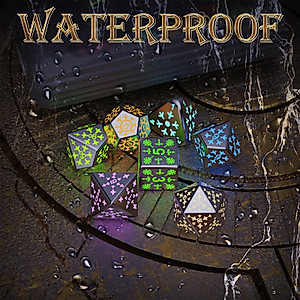 EXCECAR Wireless Charging DND Dice Set, Light Up Dice, Rechargable LED Dice, 7pcs Polyhedral Dice Set for RPG Role Playing Table Game