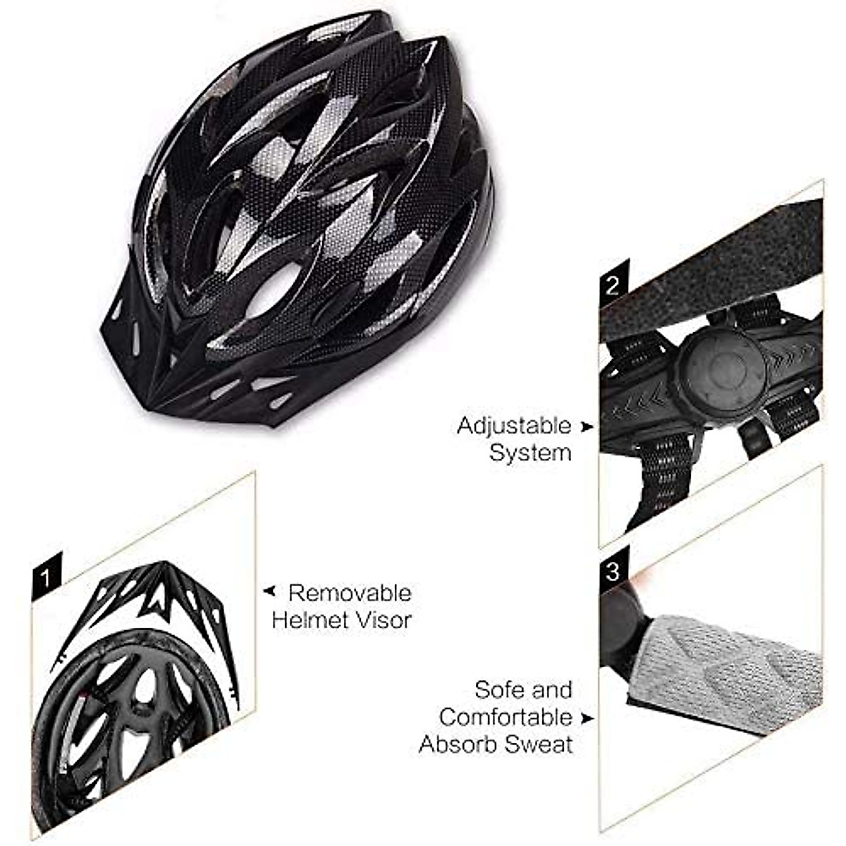 Adult Cycling Bike Helmet,Lightweight Unisex Bike Helmet,Premium Quality Airflow Bike Helmet (Black&Pink)