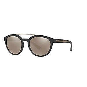 A|X ARMANI EXCHANGE AX4118S Round Sunglasses, Light Brown Mirrored Dark Gold, 54 mm