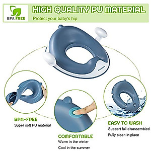 ANGELBLISS Baby Potty Training Toilet Seat with Soft Cushion Handles, Haute Collection, Double Anti-Slip Design and Splash Guard for Boys and Girls