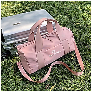 Kysaxnun Small Pink Gym Travel Duffle Bag for Women with Shoe Compartment for Sports Boxing
