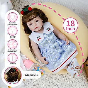 Besiletre Lifelike Reborn Baby Dolls 18 Inch Realistic Newborn Girl Doll with Clother & Accessories Best Birthday Set for Girls Age 3+