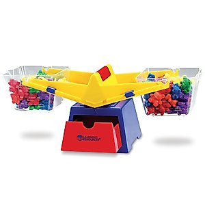 Explore volume and compare solids and liquids with this sturdy bucket balance, including weights and counters, Medium