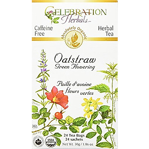 CELEBRATION HERBALS Organic Oatstraw Green Flowering Tea, 24 CT