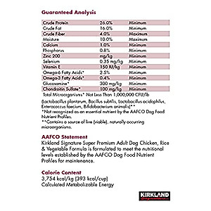 Kirkland Signature Adult Formula Chicken, Rice and Vegetable Dog Food 40 lb.