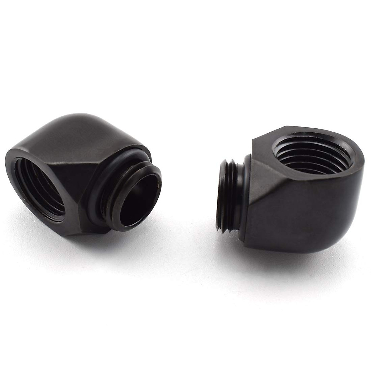 SDTC Tech 4-Pack G1/4" Male to Female Extender Connector 90° Angle Elbow Fitting for PC Water Cooling System