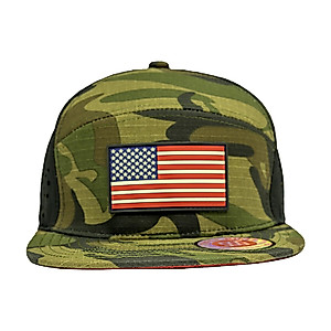 TRIPLE NIKEL | USA American Flag Patriotic Snapback Camo Hat for Men or Women