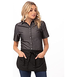 Chef Works Unisex Black Apron, Reversible