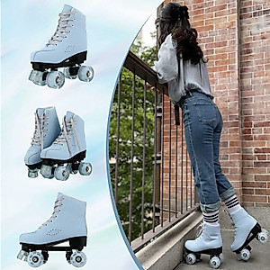 jessie Roller Skates for Women, Frosted Toddler Roller Skates Adjustable Holographic Women Roller Skates Girls Roller Skates Adults for Indoor Outdoor