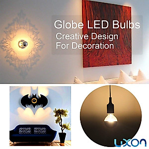 LUXON Half Chrome Light Dimmable,LED Filament Vintage Bulb with Mirror 6W (60W Equivalent) G80/G25 E26 Medium Base Warm White 2700K, 2 Pack