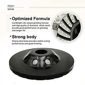 SHDIATOOL 4-1/2 Inch Turbo Row Diamond Grinding Cup Wheel for Concrete Granite Marble Masonry Brick Fits 7/8 Inch Arbor