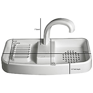 Sink Twice for Toilet Tanks Measuring 15.25" - 16.8" (Measured with lid Off)