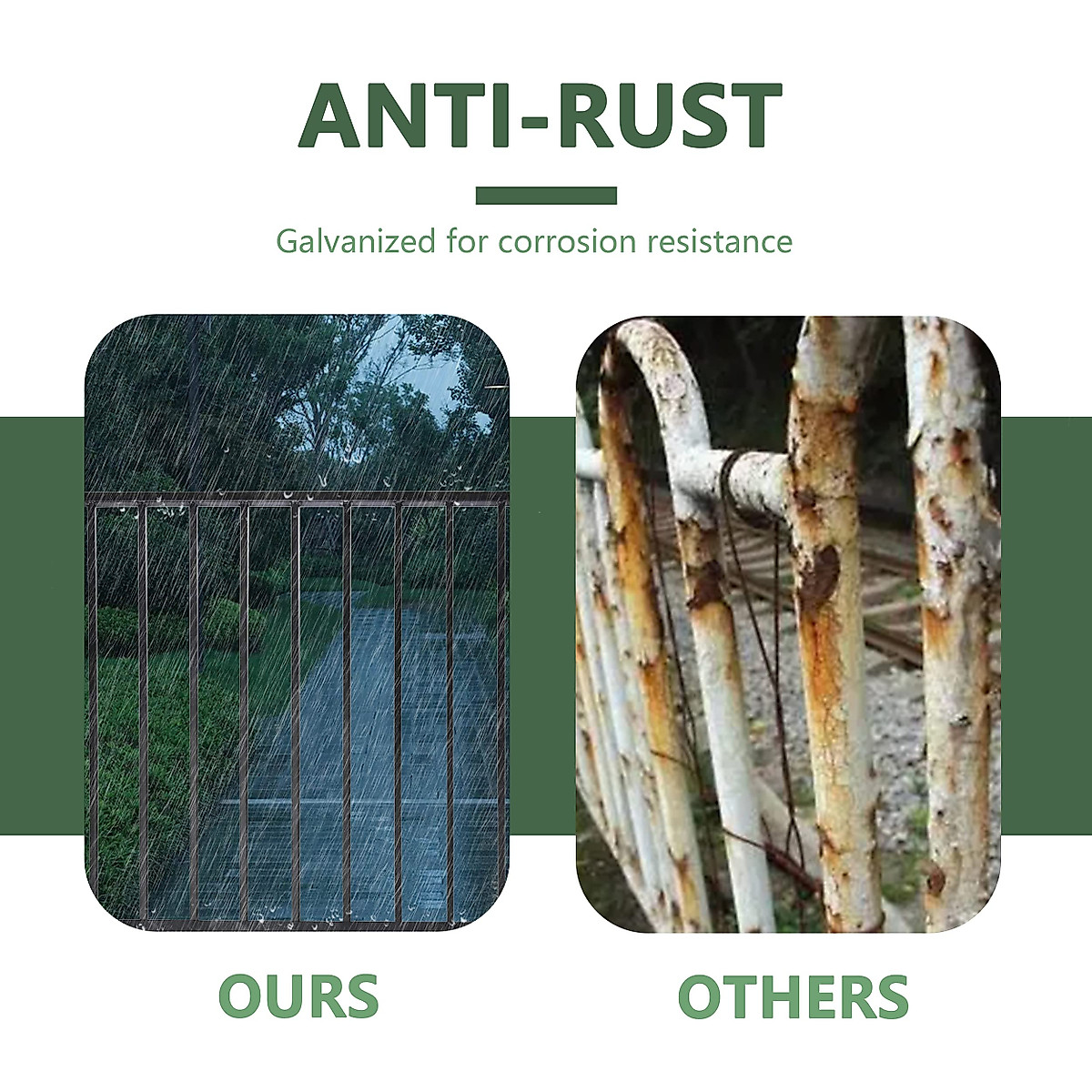 Guardian Black Steel Fence Panel Style Easy Installation Fence Kit, Outdoor Fencing for Yard, Garden (7-3/4 ft. x 2-2/3 ft., Black)