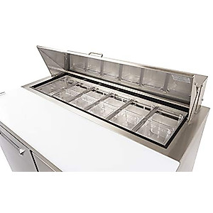 Kelvinator KCHST48.12 Stainless Steel Sandwich/Salad Preparation Table, 48" with 12GN 1/6 containers