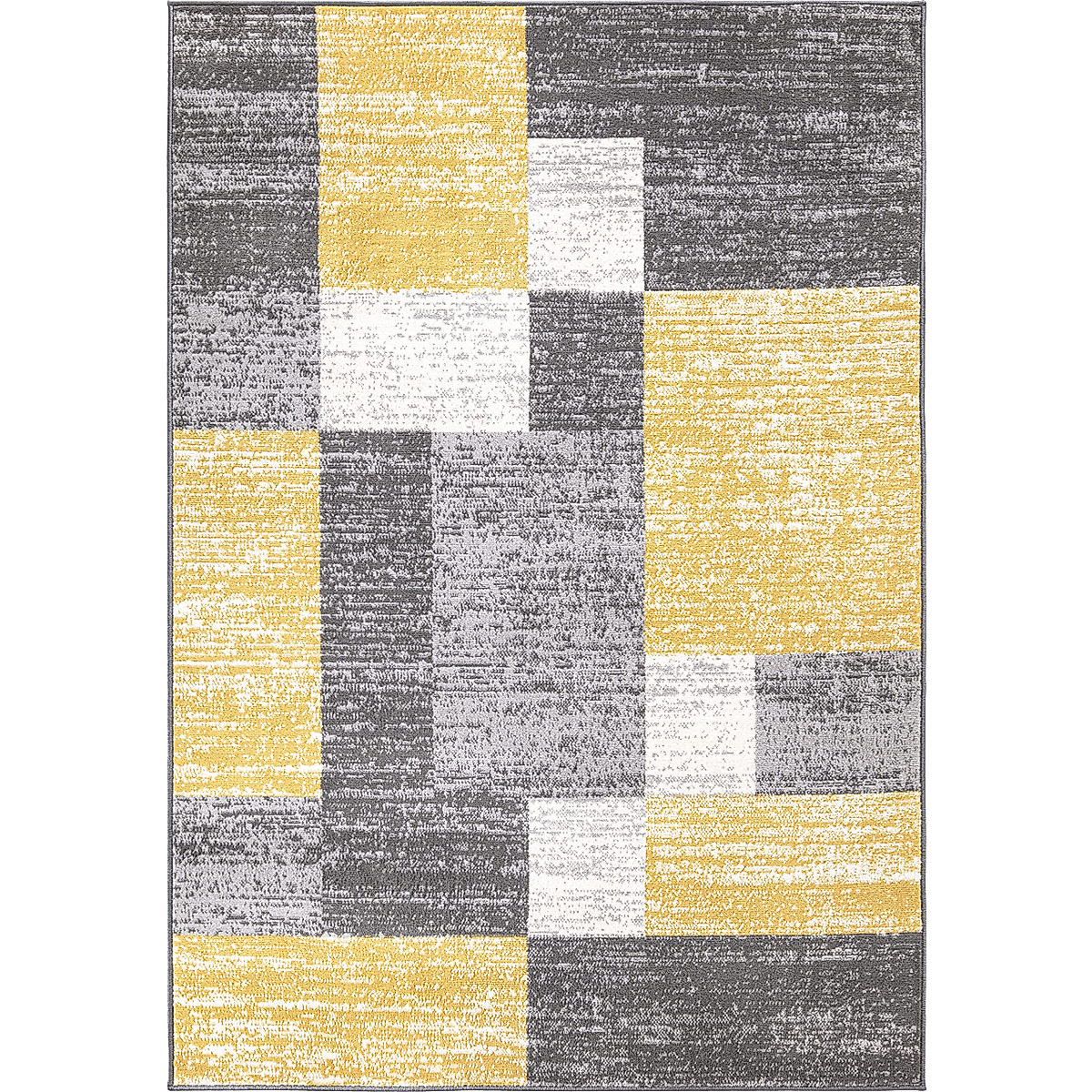 Rugshop Oslo Modern Geometric Boxes Area Rug 7'10" x 10' Yellow