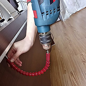 4 Pcs Flexible Drill Bit Extension, Screwdriver Soft Shafts, 11.6 inch, FineGood Universal Drill Connection - Black, Red, Blue, Orange