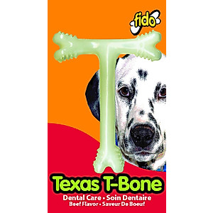 Fido Texas T-Bone Dental Dog Bone, Beef Flavored