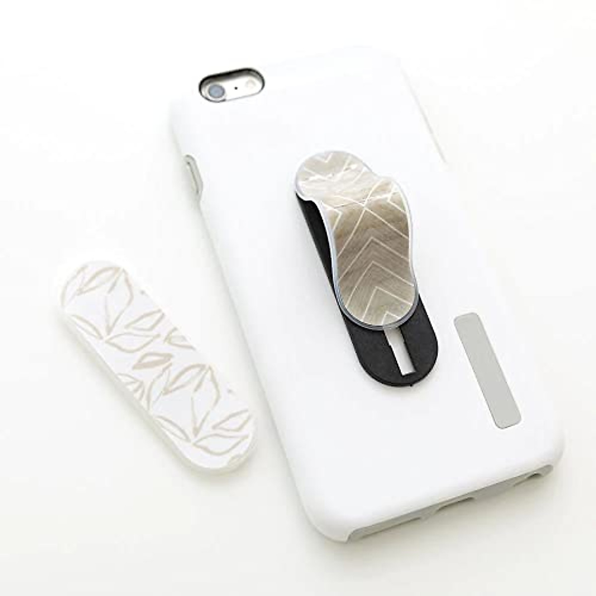 YubiLoop Phone Grip Hook and Foldable Stand (1 Base + 2 Bands) | Universal Selfie Finger Ring Strap with Collapsible Kickstand Loop | Accessories for Smartphones, Tablets and Cases (The Raina)