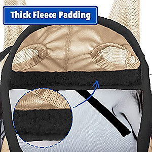 Harrison Howard Pro Luminous Horse Fly Mask Long Nose with Ears UV Protection for Horse Light Champagne Large Full Size