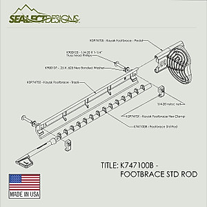 Sea-Lect Designs Kayak Adjustable Footbrace (Black)