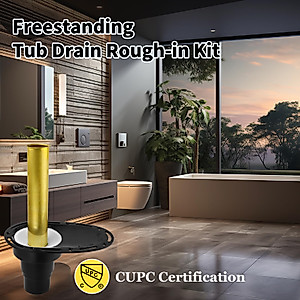 Dooeant Freestanding Bathtub Drain Rough-in Kit, Freestanding Tub Drain Kit for Freestanding Bathtu, with ABS Pipe and Brass Pipe, with CUPC Certification