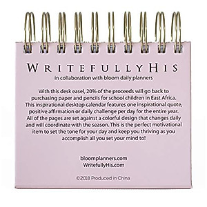 bloom daily planners Undated Perpetual Desk Easel - Religious Inspirational Standing Desktop Flip Calendar - Page a Day - (5.25" x 5.5") "She Believed She Could So She Did" by Writefully His