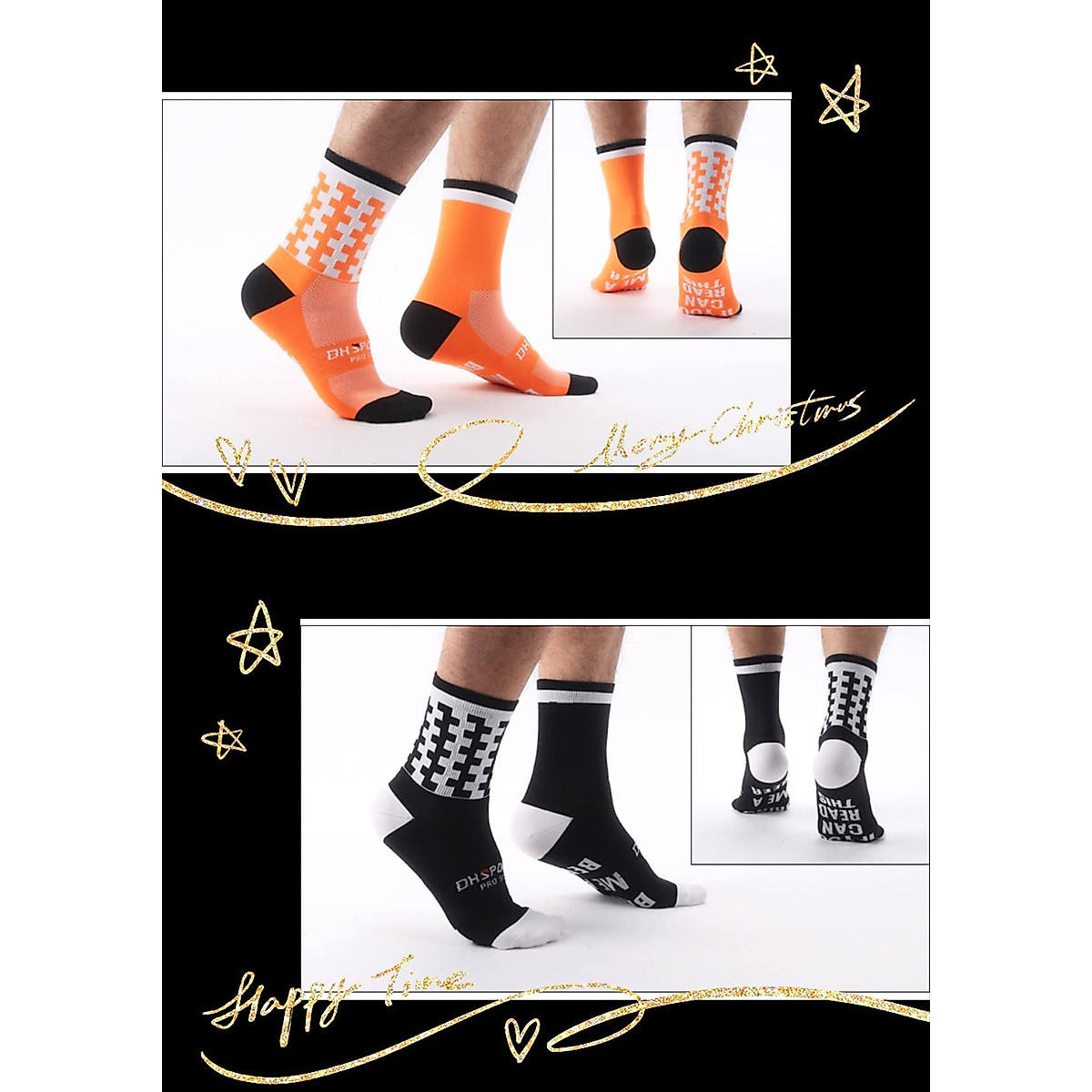 GuaziV Cycling Socks for Men & Women，Colorful Compression Hiking Socks Running Socks for Travelling, Walking, Climbing