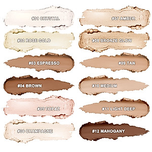 LIFUS Face Cream Contour Stick Bronzer Stick Highlighter Stick Illuminator Makeup Glow Kit,Long Lasting Highly Piamented Skin Brighten Shadow Contour Bronzer Highlighter Powder Pen Pencil-F1