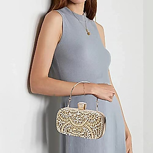 Vintage Bridal Clutch Evening Purse Gold Party Purse Prom Handbag Gold Bridal Clutch Party Gold Purse for Party Women Clutches Evening Wedding Clutch Gold Evening Clutch Prom Purses and Handbags(Glod)
