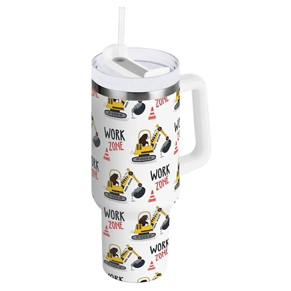 ARGTILDN 30 oz Tumbler Yellow Digger Animal Insulated Travel Mug with Handle and Straw Lid Stainless Steel Vacuum Coffee Cup Tea Beverage Container Water Bottles for Car Sports office