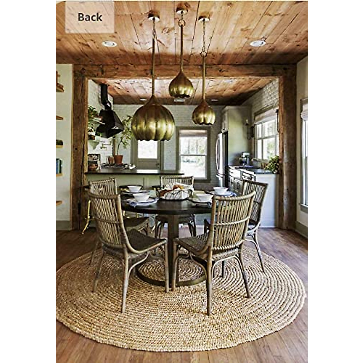 Vipanth Exports Natural Jute Rug Hand Braided Round Area Rug Handmade Rug for Home Decor (2 Feet Round (24 x 24 Inches), Beige) VP501RJWB