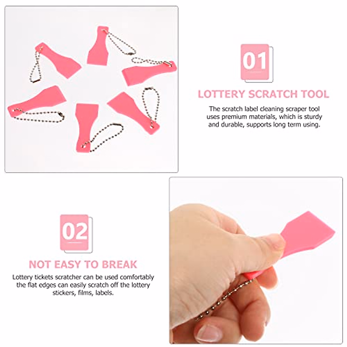 DECHOUS 12pcs Lottery Scratcher Tool Plastic Scraper Tool Scratch Free Plastic Scraper Cleaning Pen-Shaped Scraper Tool for Stickers Labels