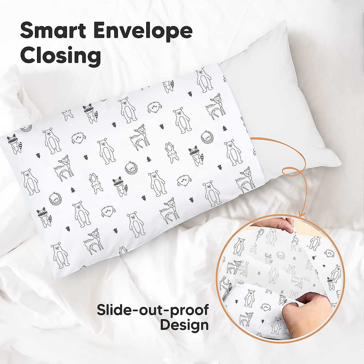 KeaBabies Toddler Pillowcase for 13X18 Pillow - Organic Toddler Pillow Case for Boy, Kids - 100% Natural Cotton Pillowcase for Miniature Sleepy Pillows - Toddler First Pillow