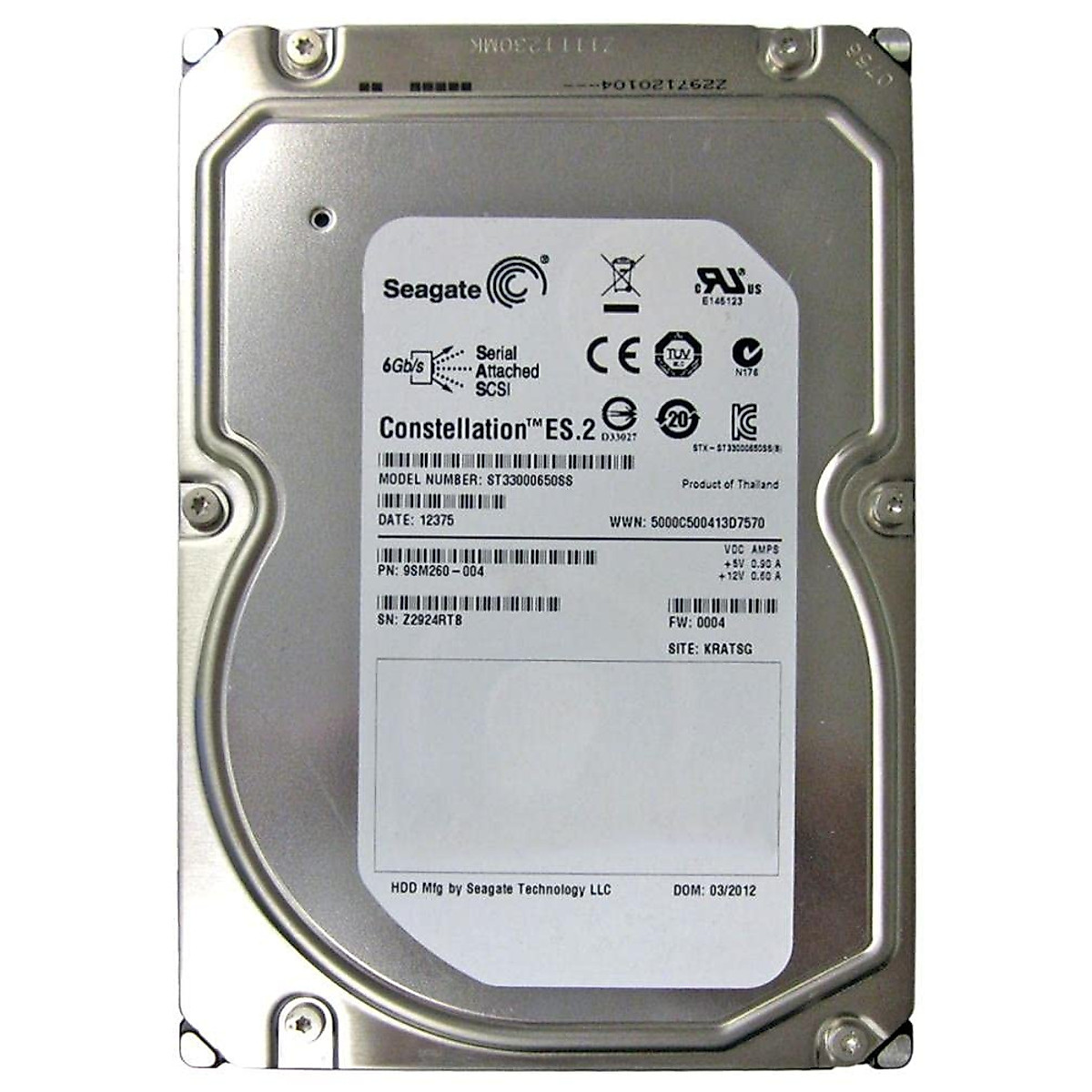 Seagate Constellation 3TB ES.2 ST33000650SS 3.5" Enterprise SAS Hard Drive