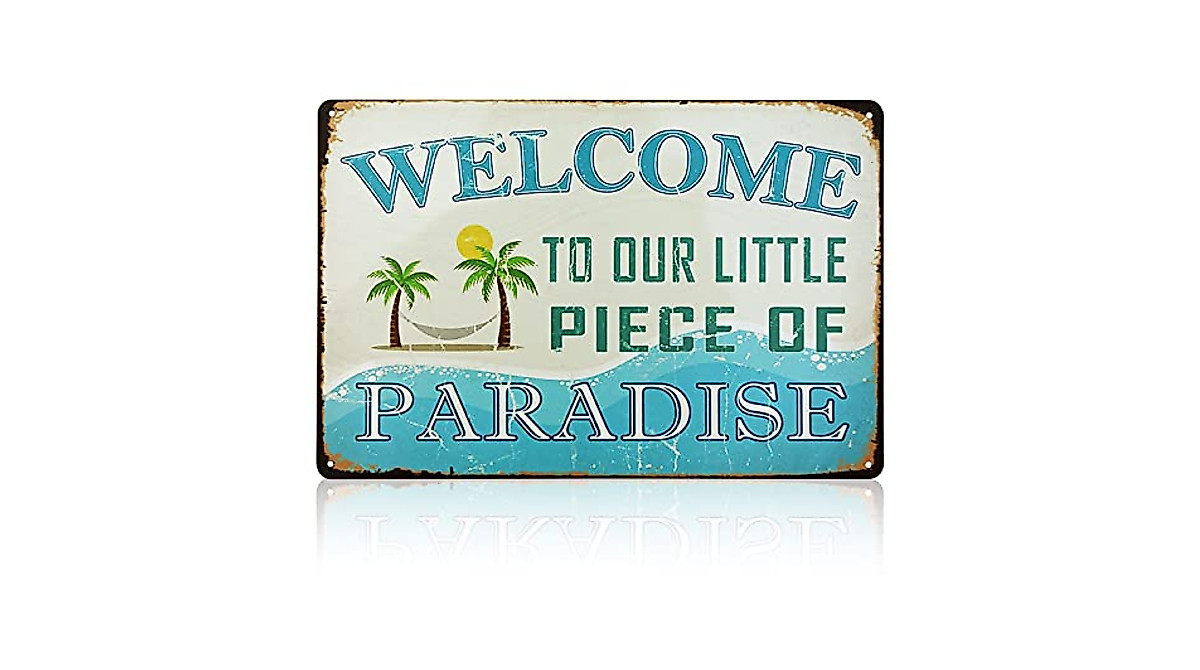 ManRule Welcome Sign - Durable Vintage Metal Decor 12x8 Inches