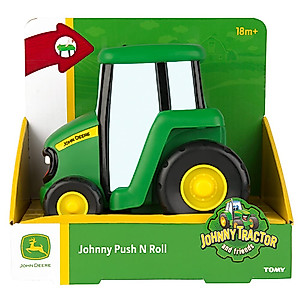 John Deere Johnny Push N Roll Toy Tractor, Ages 18 Months and Up, unisex-children