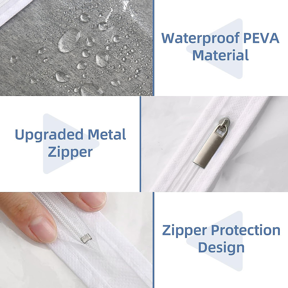 Perber 40" All Clear Garment Bags for Hanging Clothes, 12 Packs Suit Bags for Closet Storage, Plastic Waterproof Suit Cover Bags with Zipper for Coats, Jackets, Shirts (Set of 12)