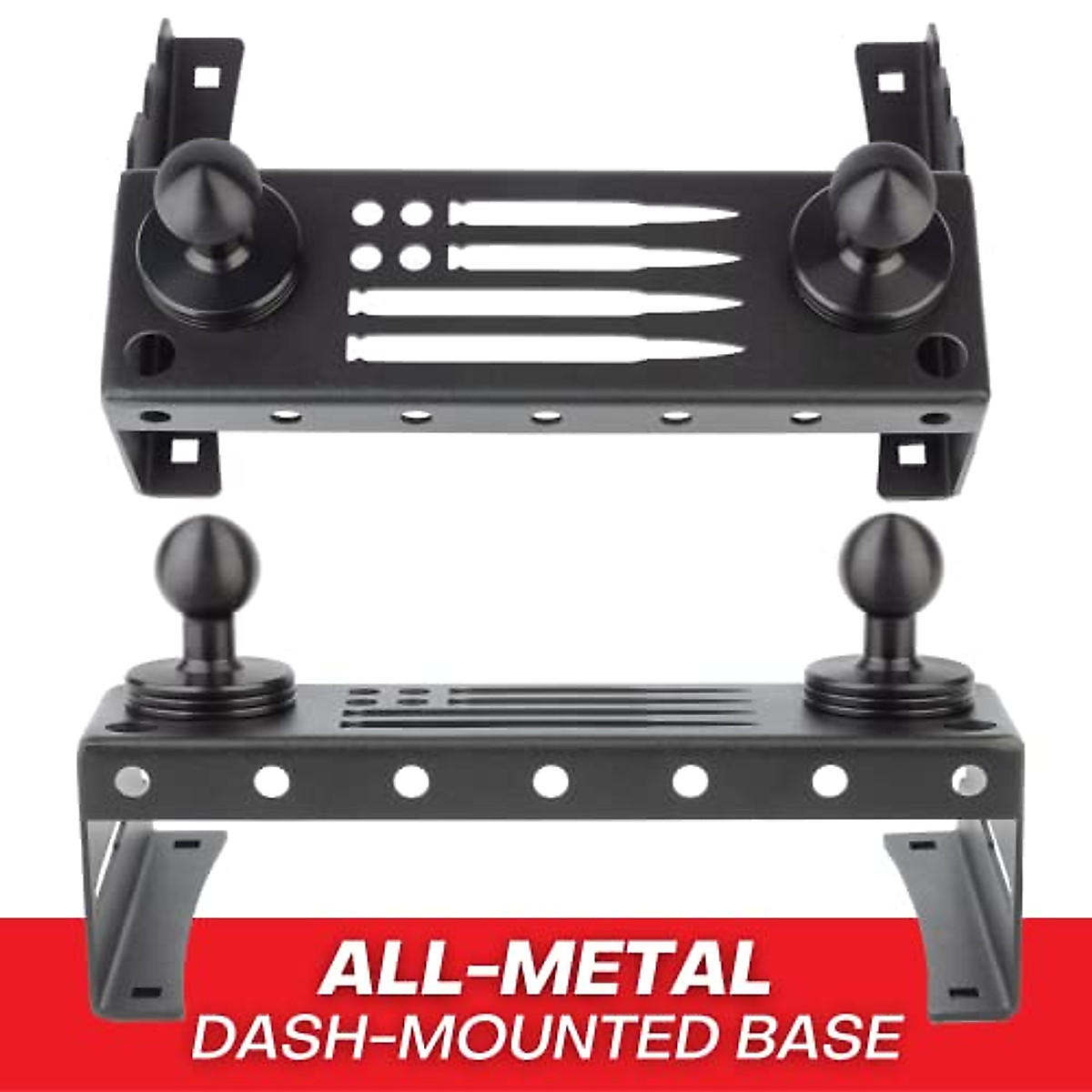 Bulletpoint Metal Dash Mount Phone Holder Compatible with 2015-2020 Ford F150 & 2017+ F250/F350 Super Duty - Dual 20mm Ball Dash F150 Phone Mount (13th Generation)