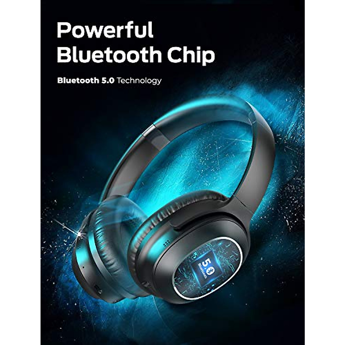 Tribit 32dB Active Noise Cancelling Headphones, Qualcomm QCC3003 Chip Wireless Headphones with CVC8.0 Mic, Over-Ear Bluetooth Headphones, HiFi Sound, Deep Bass for Travel, Office, Connect to 2 Devices