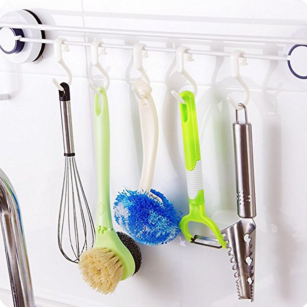 Trycooling Pack of 10 Plastic S Shape Hooks Hanging Clothes Towel Hooks White for Bathroom Kitchen