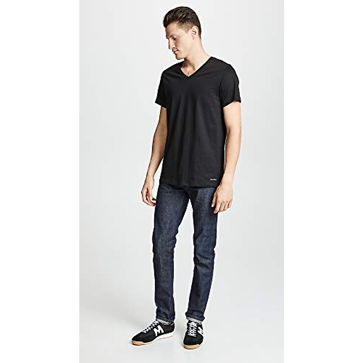 Calvin Klein Men's Cotton Classics Multipack V Neck T-Shirts, Black, X-Large
