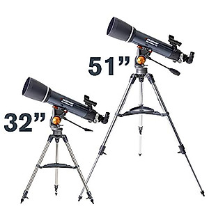 Celestron - AstroMaster 102AZ Refractor Telescope - Refractor Telescope for Beginners - Fully-Coated Glass Optics - Adjustable-Height Tripod - BONUS Astronomy Software Package