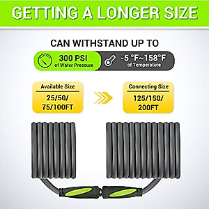 360Gadget Garden Hose - 50 FT Water Hoses with Swivel Handle, Flexible, Heavy Duty, Lightweight Hose Pipe for Outdoor, Yard Watering, Premium Hybrid Polymer Hose