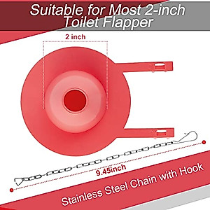 Toilet Flapper Replacement Kit, 2-inch Universal Toilet Stopper Flapper Compatible with American Standard Toilet Tank, Long-Lasting Rubber Seal Flapper with Stainless Steel Chain, Water Saving